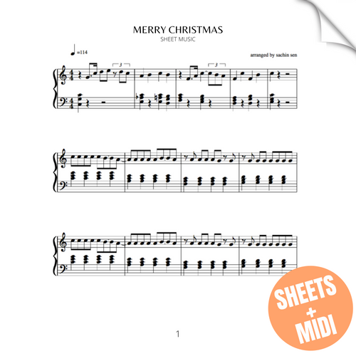 Merry Christmas (SHEET MUSIC & MIDI) | Sachin Sen