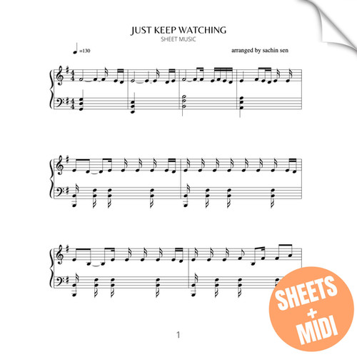 Just Keep Watching (SHEET MUSIC & MIDI) | Sachin Sen