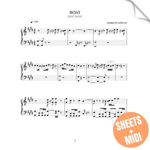 Boat (SHEET MUSIC & MIDI) | Sachin Sen