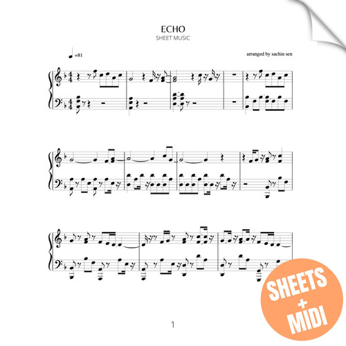 Echo (SHEET MUSIC & MIDI) | Sachin Sen