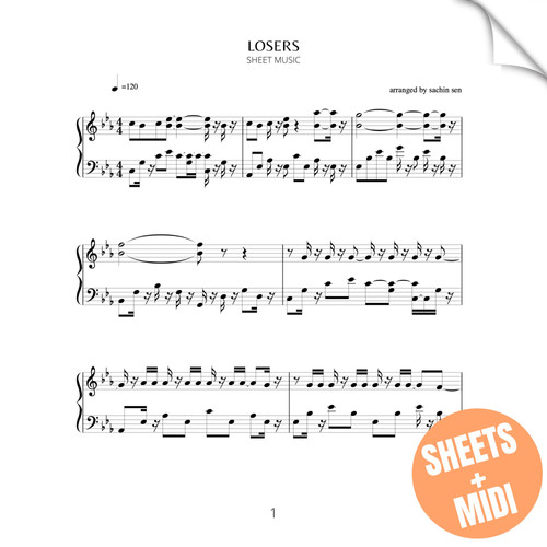 Losers (SHEET MUSIC & MIDI) | Sachin Sen