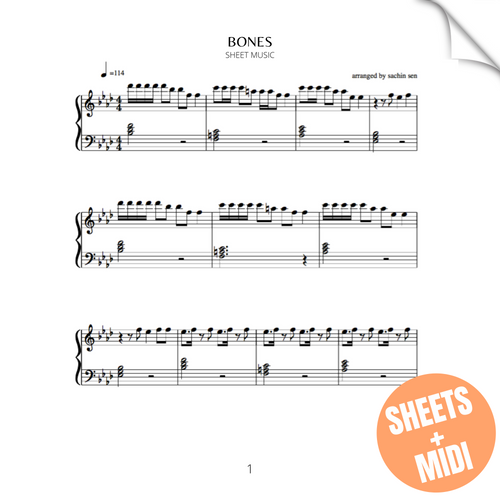 Bones (SHEET MUSIC & MIDI) | Sachin Sen