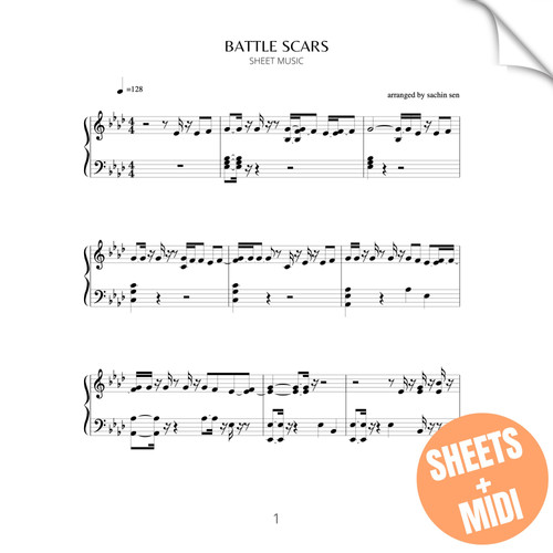 Battle Scars (SHEET MUSIC & MIDI) | Sachin Sen