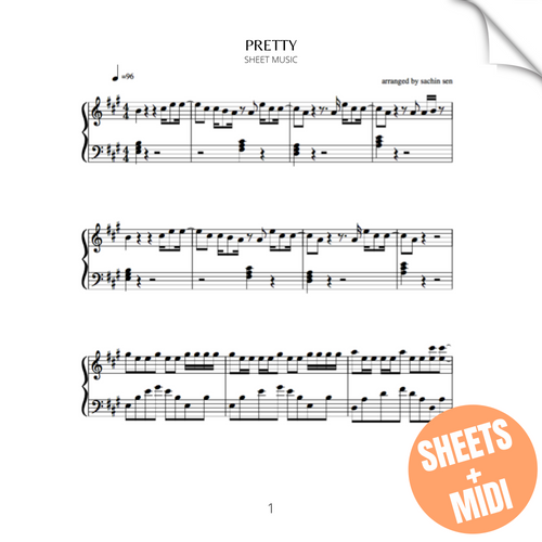 Pretty (SHEET MUSIC & MIDI) | Sachin Sen
