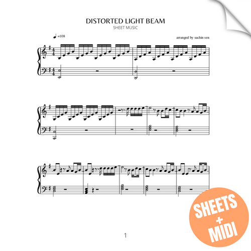 Distorted Light Beam (SHEET MUSIC & MIDI) | Sachin Sen