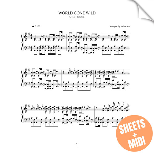 World Gone Wild (SHEET MUSIC & MIDI) | Sachin Sen