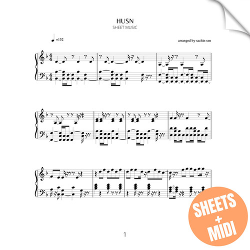 Husn (SHEET MUSIC & MIDI) | Sachin Sen
