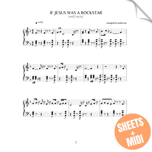 If Jesus Was A Rockstar (SHEET MUSIC & MIDI) | Sachin Sen