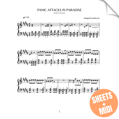 Panic Attacks In Paradise (SHEET MUSIC & MIDI) | Sachin Sen