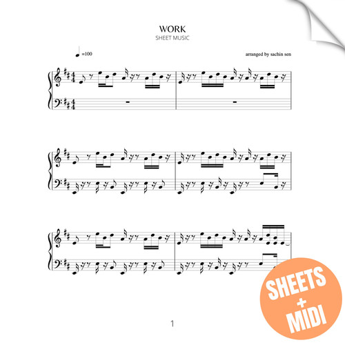 WORK (SHEET MUSIC & MIDI) | Sachin Sen