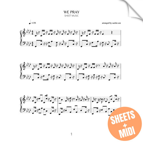 WE PRAY (SHEET MUSIC & MIDI) | Sachin Sen
