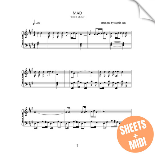MAD (SHEET MUSIC & MIDI) | Sachin Sen