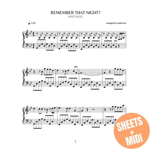 Remember That Night (SHEET MUSIC & MIDI) | Sachin Sen