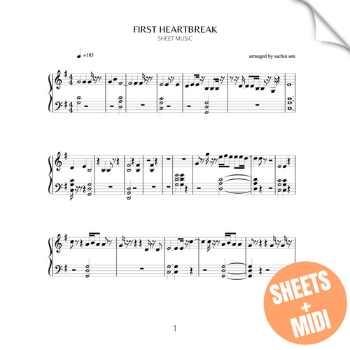 First Heartbreak (SHEET MUSIC & MIDI) | Sachin Sen