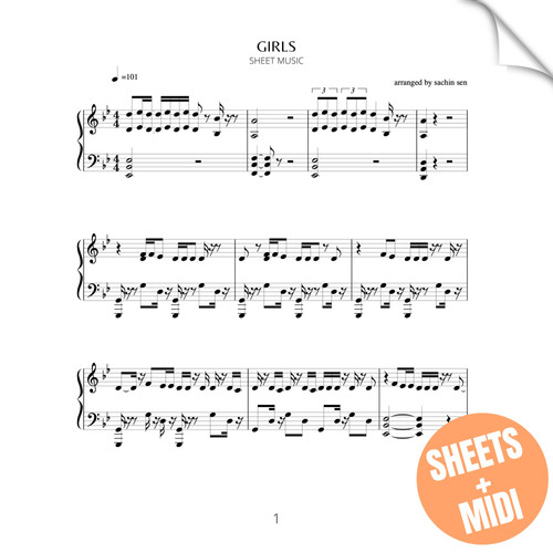 GIRLS (SHEET MUSIC & MIID) | Sachin Sen