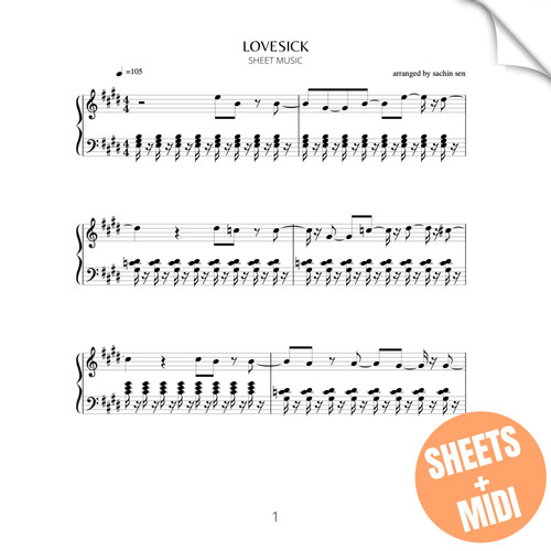 Lovesick (SHEET MUSIC & MIDI) | Sachin Sen