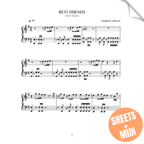 Best Friends (SHEET MUSIC & MIDI) | Sachin Sen