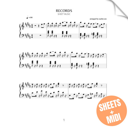 Records (SHEET MUSIC & MIDI) | Sachin Sen