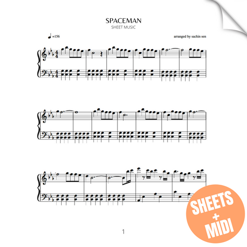 Spaceman (SHEET MUSIC & MIDI) | Sachin Sen