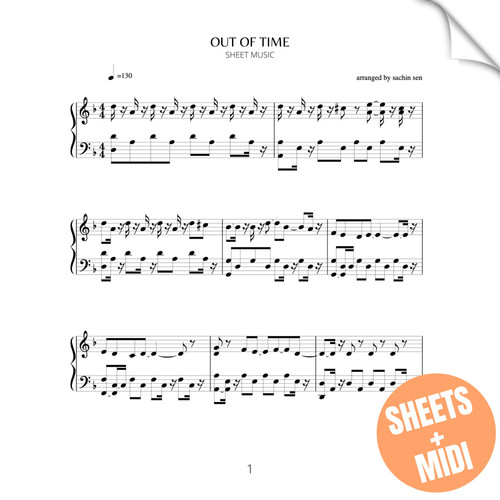 Out of Time (SHEET MUSIC & MIDI) | Sachin Sen