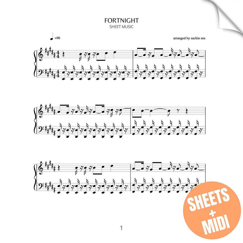 Fortnight (SHEET MUSIC & MIDI) | Sachin Sen
