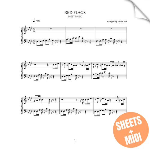 Red Flags (SHEET MUSIC & MIDI) | Sachin Sen