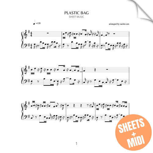Plastic Bag (SHEET MUSIC & MIDI | Sachin Sen