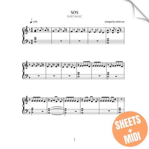 SOS (SHEET MUSIC & MIDI) | Sachin Sen