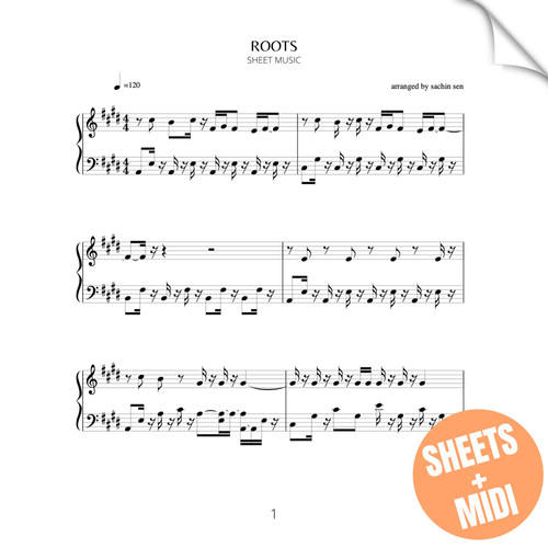 Roots (SHEET MUSIC & MIDI) | Sachin Sen