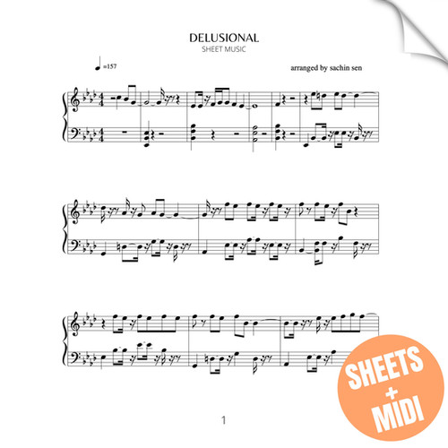 DELUSIONAL (SHEET MUSIC & MIDI) | Sachin Sen