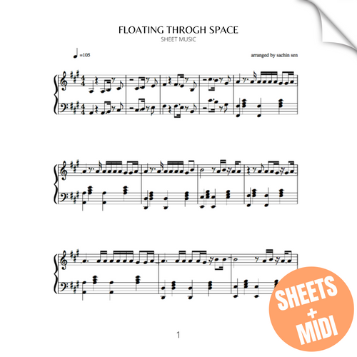 Floating Through Space (SHEET MUSIC & MIDI) | Sachin Sen