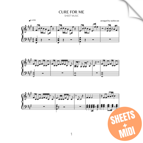 Cure For Me (SHEET MUSIC & MIDI) | Sachin Sen