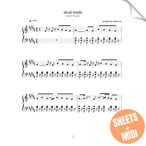 dead inside (SHEET MUSIC & MIDI) | Sachin Sen