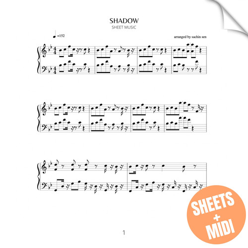 Shadow (SHEET MUSIC & MIDI) | Sachin Sen