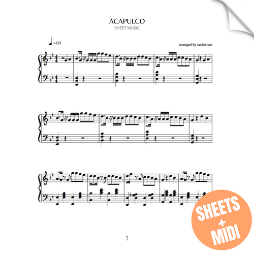 Acapulco (SHEET MUSIC & MIDI) | Sachin Sen