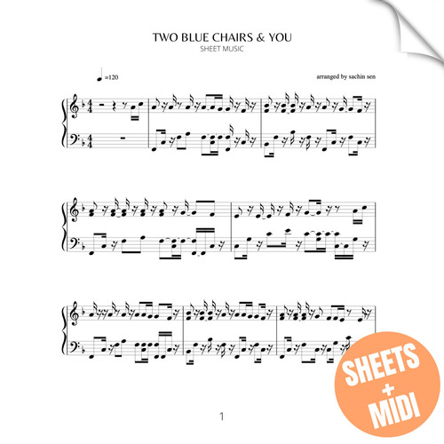 Two Blue Chairs & You (SHEET MUSIC & MIDI) | Sachin Sen