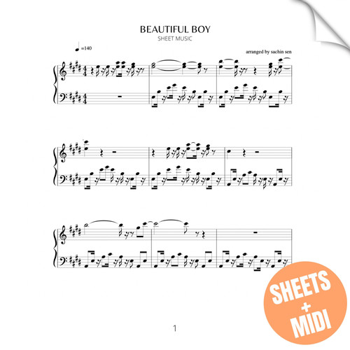 Beautiful Boy (SHEET MUSIC & MIDI) | Sachin Sen
