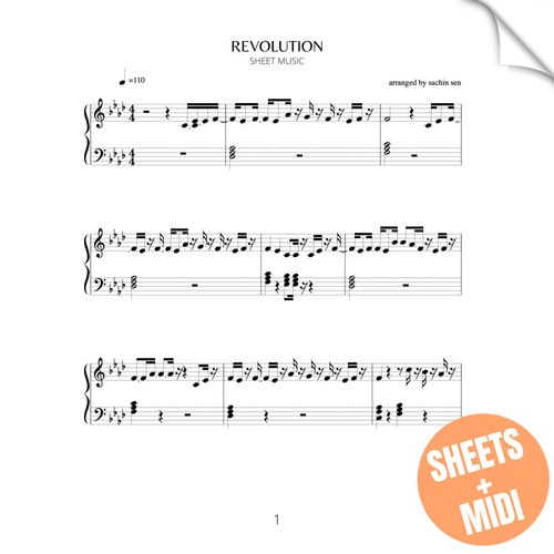 Revolution (SHEET MUSIC & MIDI) | Sachin Sen