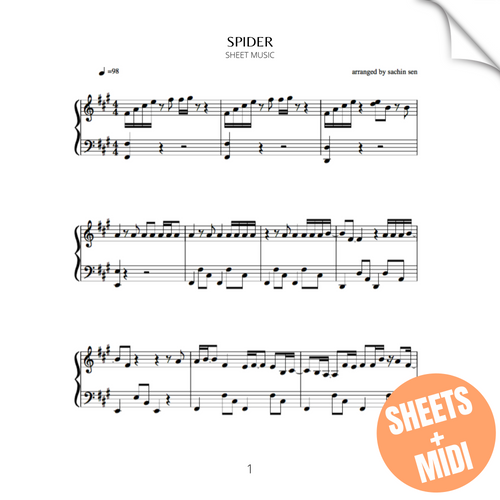 Spider (SHEET MUSIC & MIDI) | Sachin Sen