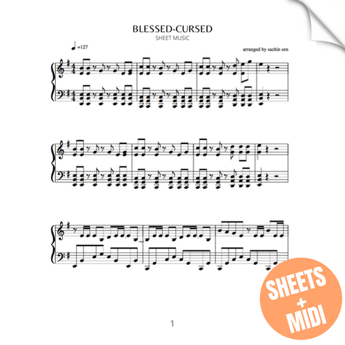 Blessed-Cursed (SHEET MUSIC & MIDI) | Sachin Sen