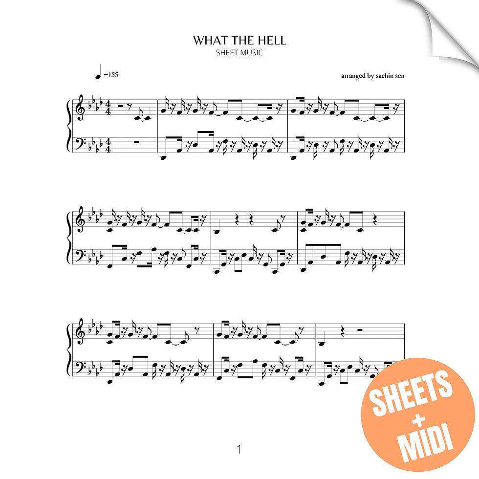 WHAT THE HELL (SHEET MUSIC & MIDI) | Sachin Sen
