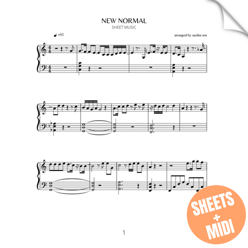New Normal (SHEET MUSIC & MIDI) | Sachin Sen
