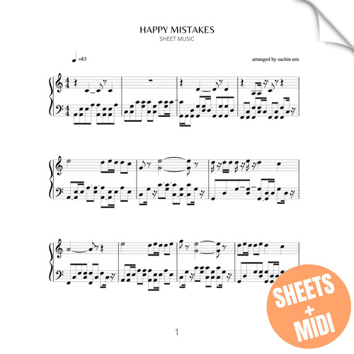Happy Mistake (SHEET MUSIC & MIDI) | Sachin Sen