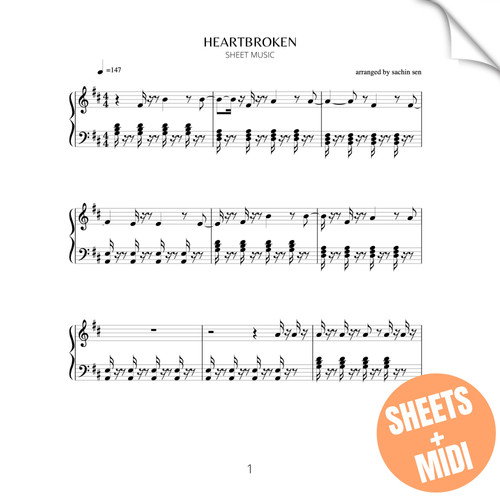 Heartbroken (SHEET MUSIC & MIDI) | Sachin Sen