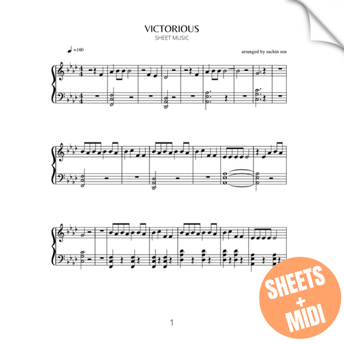 Victorious (SHEET MUSIC & MIDI) | Sachin Sen