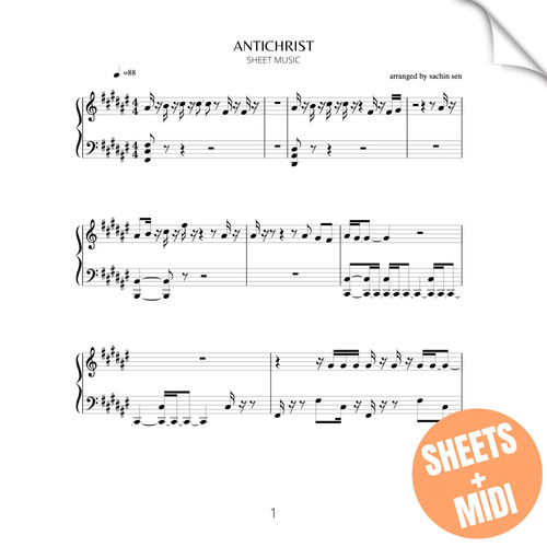 Antichrist (SHEET MUSIC & MIDI) | Sachin Sen