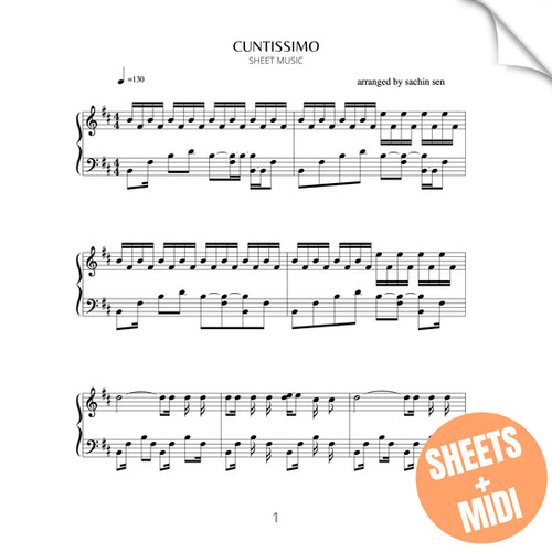 CUNTISSIMO (SHEET MUSIC & MIDI) | Sachin Sen