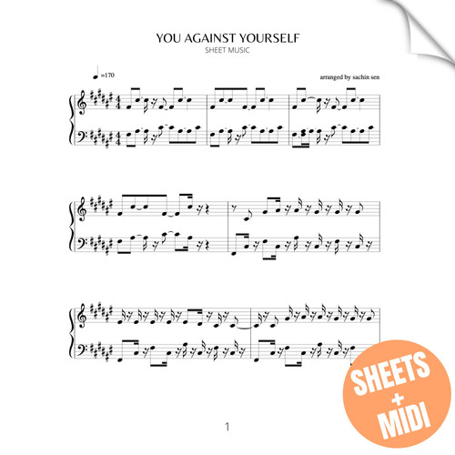 YOU AGAINST YOURSELF (SHEET MUSIC & MIDI) | Sachin Sen