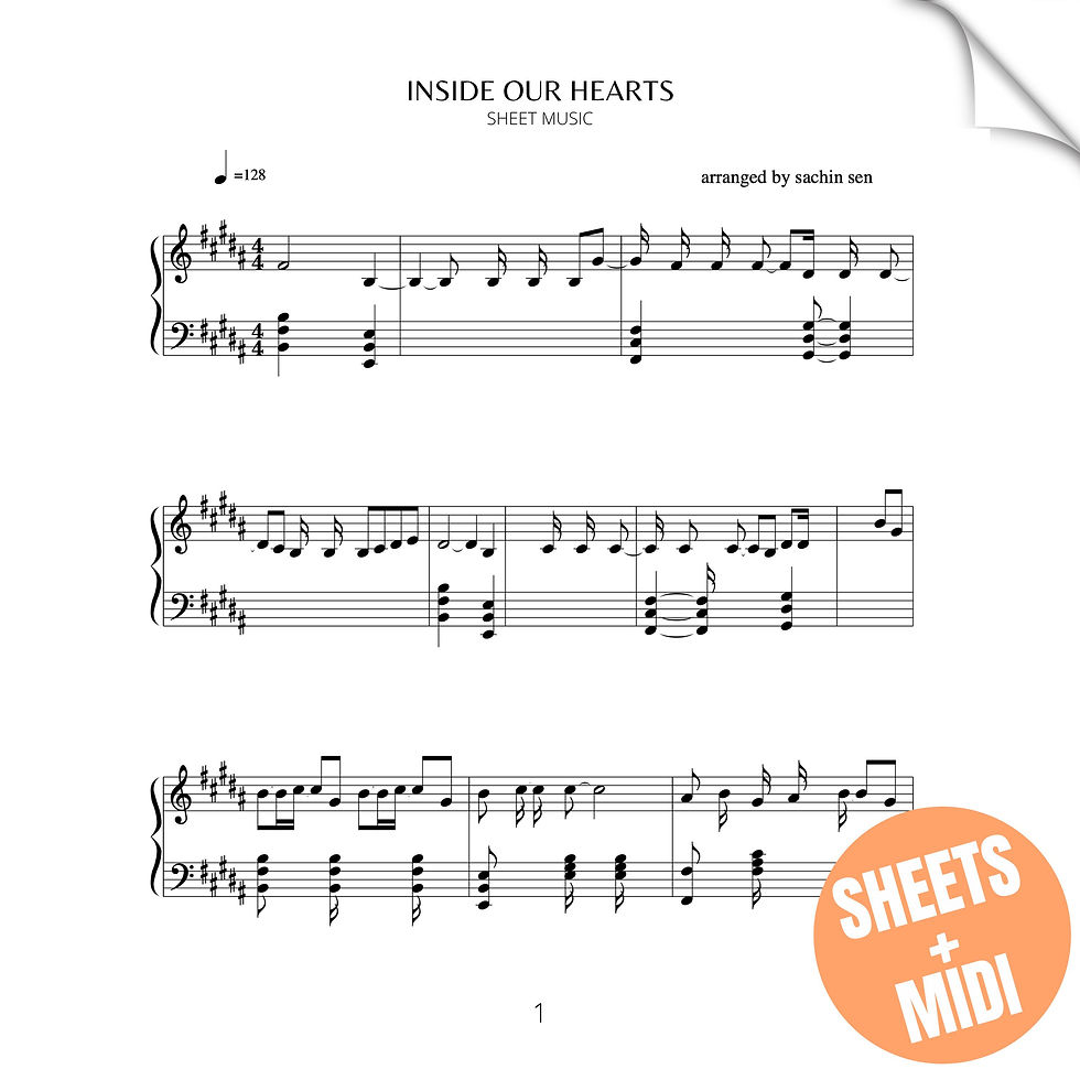Inside Our Hearts (SHEET MUSIC & MIDI) | Sachin Sen
