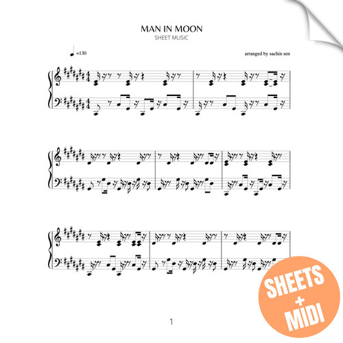 Man in The Moon (SHEET MUSIC & MIDI) | Sachin Sen